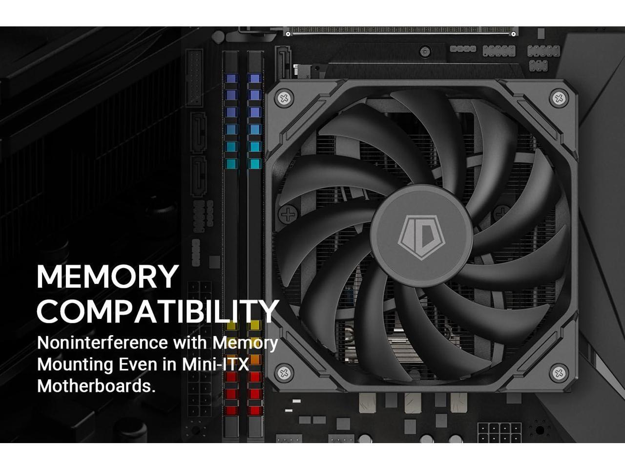 ID-COOLING IS-67-XT Black 67mm Height Low Profile CPU Cooler 6 Heatpipes CPU Air Cooler for ...