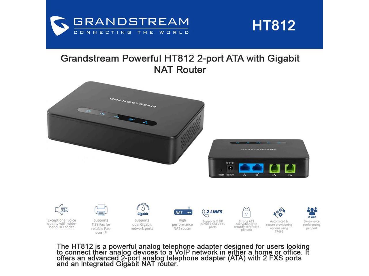 Grandstream HT812 2-port ATA with Gigabit NAT Router - Newegg.ca