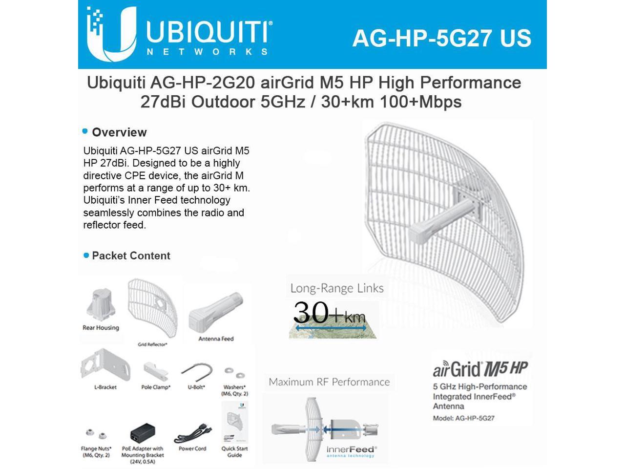 Ubiquiti Networks - 5GHz AirGrid M 27dBi CPE Antenna - Newegg.com
