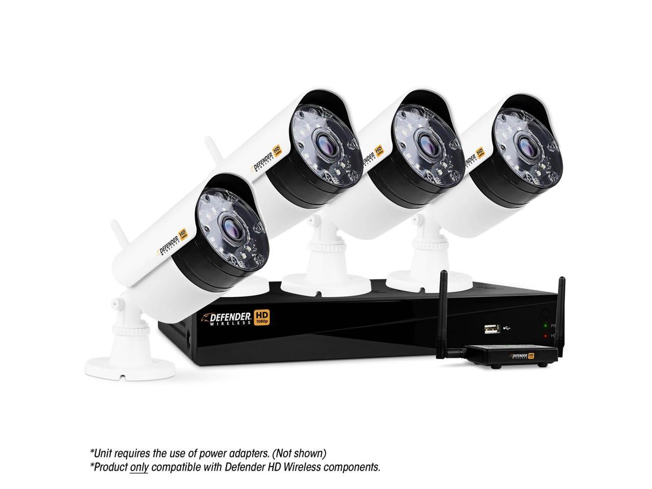 Defender Wireless HD 1080p 4 Channel 1TB DVR Security System with Smart ...