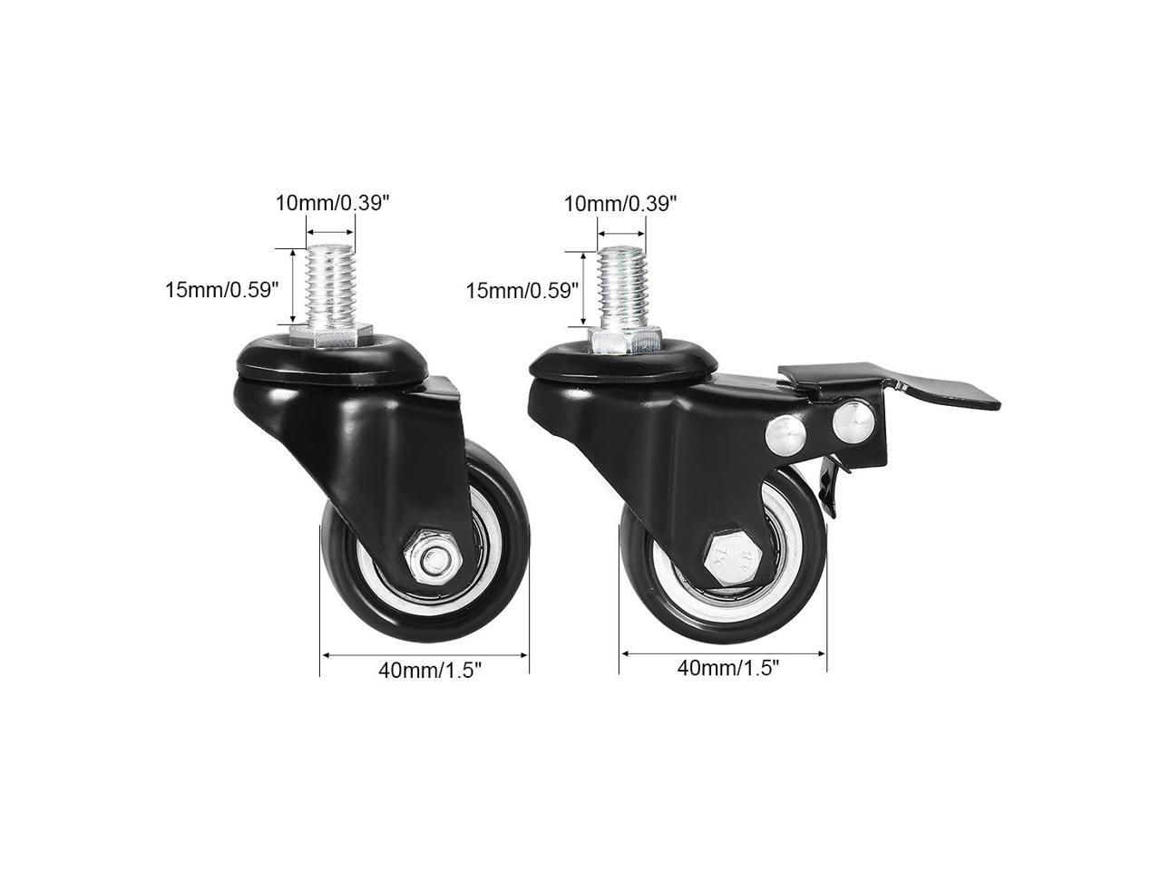 1.5 Inch Swivel Caster Wheels PU 360 Degree Threaded Stem Caster Wheel ...