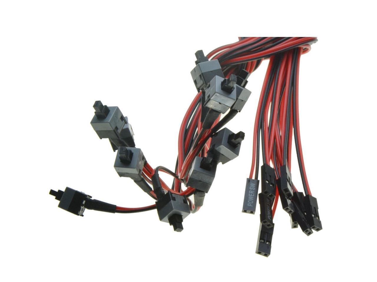 2pcs Power supply cable with ON / OFF button switch for Desktop ...