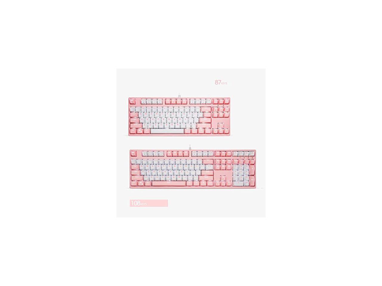 Manbala Pink Wired Mechanical Keyboard 87 108 Key Cute Gaming Keyboard Manbala Pink Wired Mechanical Keyboard 87 108 Key Cute Gaming Keyboard