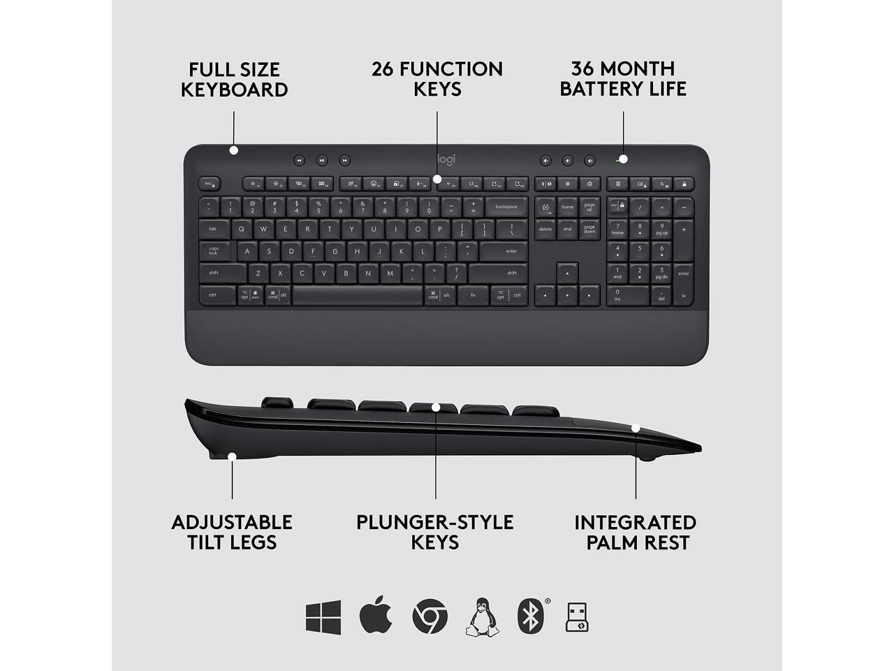 Logitech Signature MK650 Combo for Business Wireless Mouse and Keyboard ...