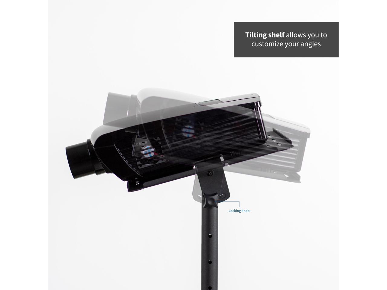 VIVO Black Mobile Rolling Projector Stand | Height Adjustable Projector ...