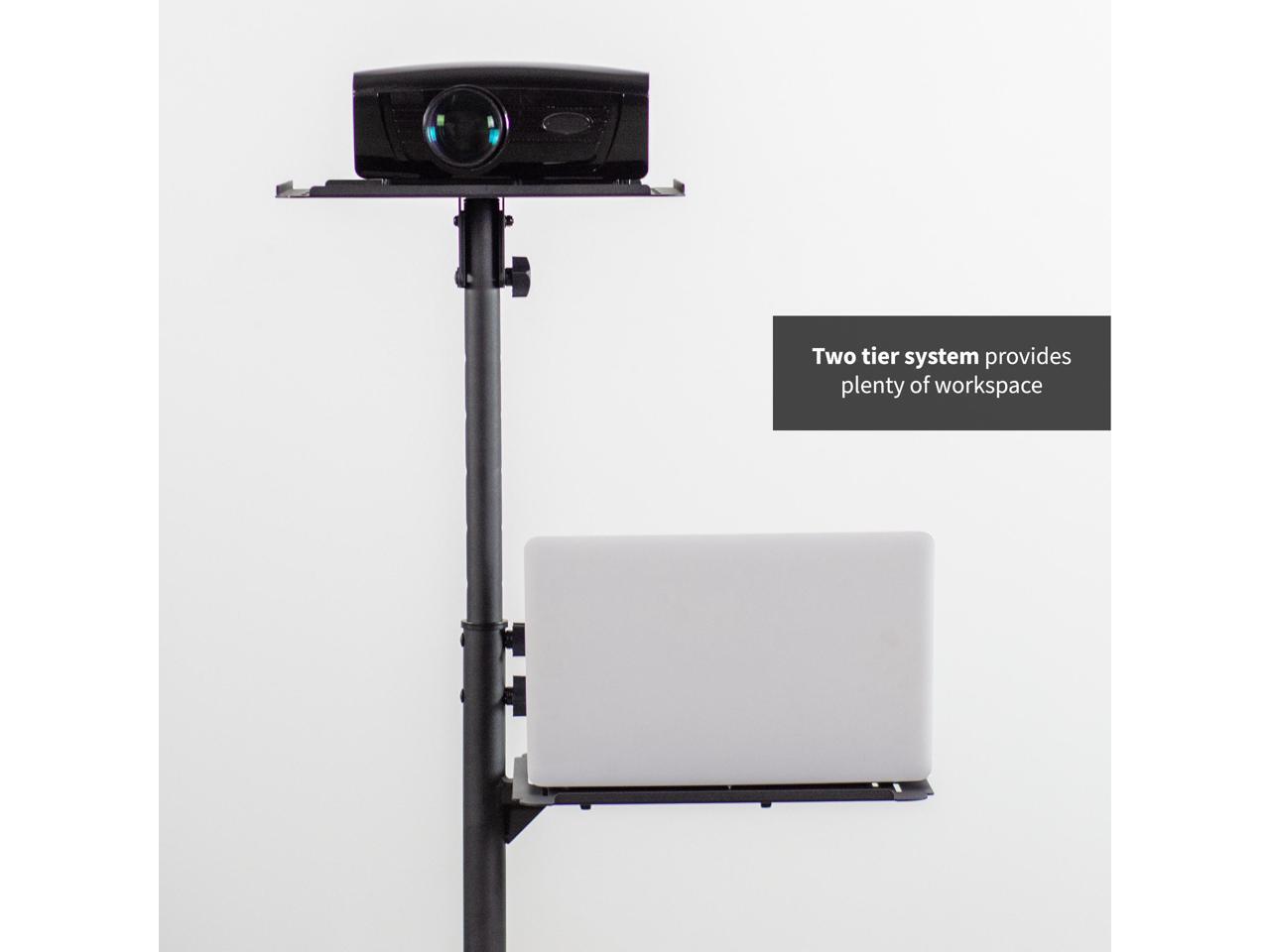 VIVO Black Mobile Rolling Projector Stand | Height Adjustable Projector ...