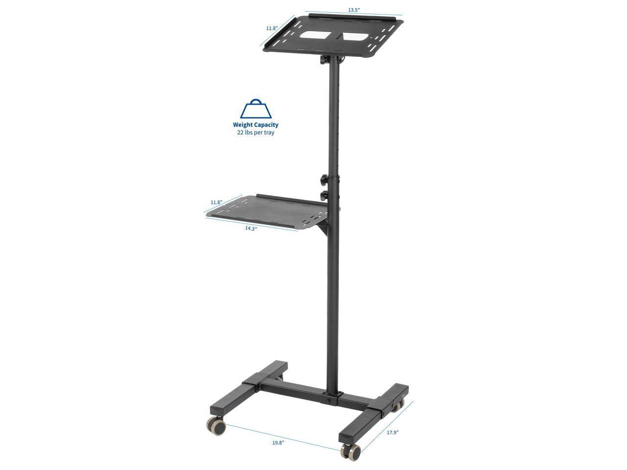 VIVO Black Mobile Rolling Projector Stand | Height Adjustable Projector ...