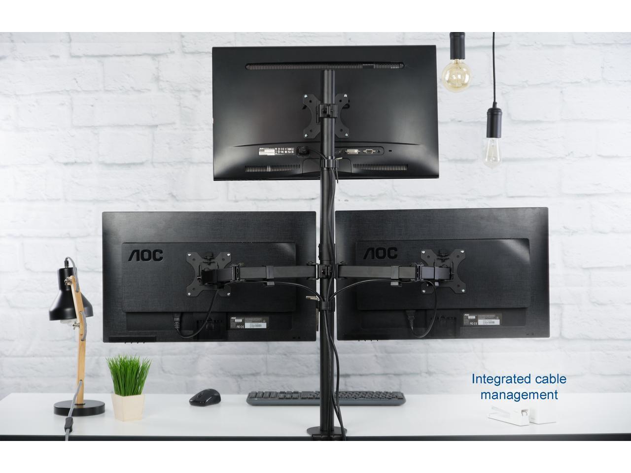 VIVO Triple LCD Monitor Desk Mount Stand Heavy Duty & Fully Adjustable ...