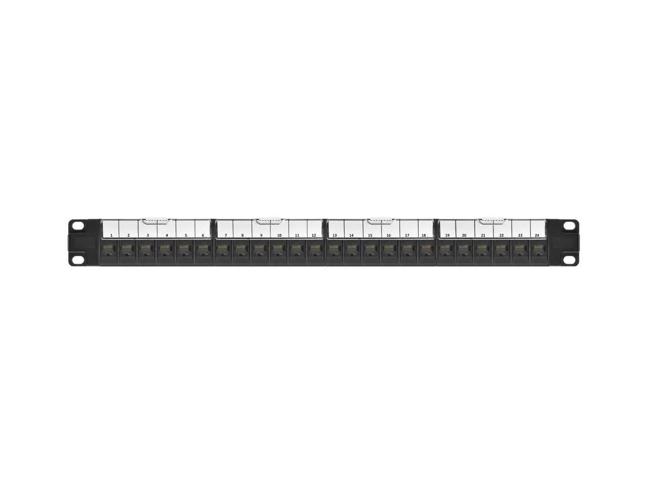 Monoprice Cat6 1U Patch Panel - 19in, With Loaded Removable Keystone ...