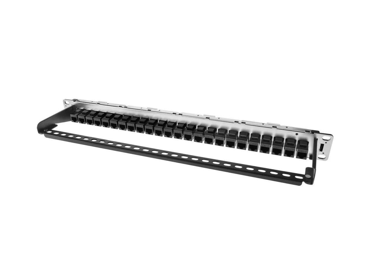 Monoprice Cat6 1U Patch Panel - 19in, With Loaded Removable Keystone ...