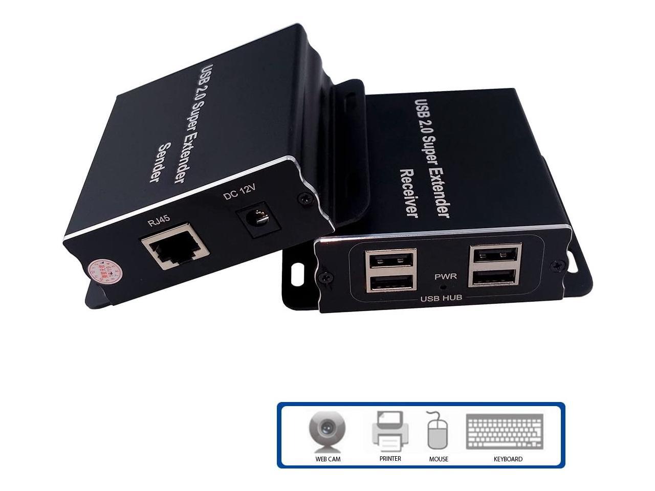 E-SDS USB Extender Over Cat5E/6 up to 196ft, USB2.0 Over Cat6 Cat5E ...