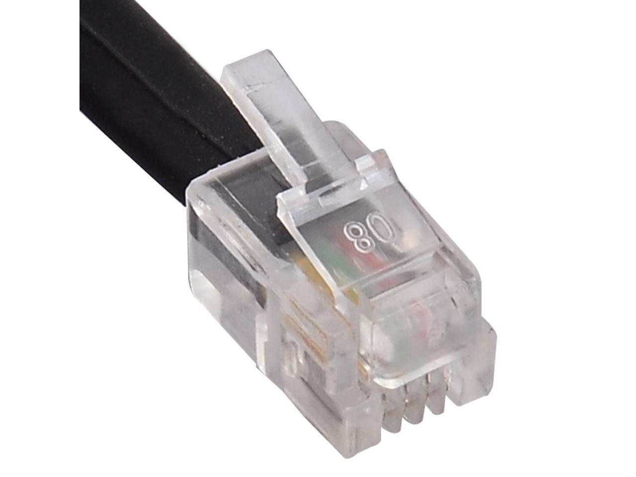 Plastic Coiled Cable 4P4P Plug Connectors Fax Telephone Phone Line ...