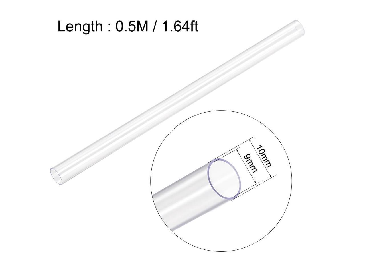PVC Rigid Round Tubing,Clear,9mm ID x 10mm OD,0.5M/1.64Ft Length ...