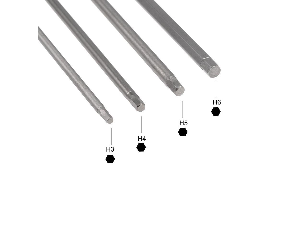 Hex Bits Set 4pcs 1/4 Inch Hex Shank H3 H4 H5 H6 Magnetic Hexagon ...