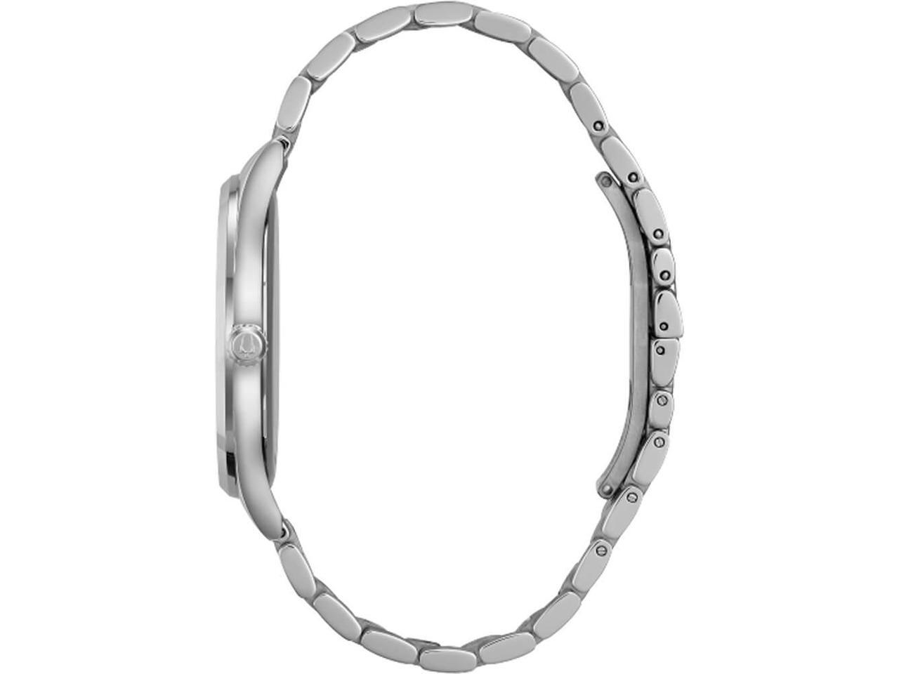 Bulova Mens Stainless Steel Charcoal Dial Dress Quartz Watch 96B261 ...