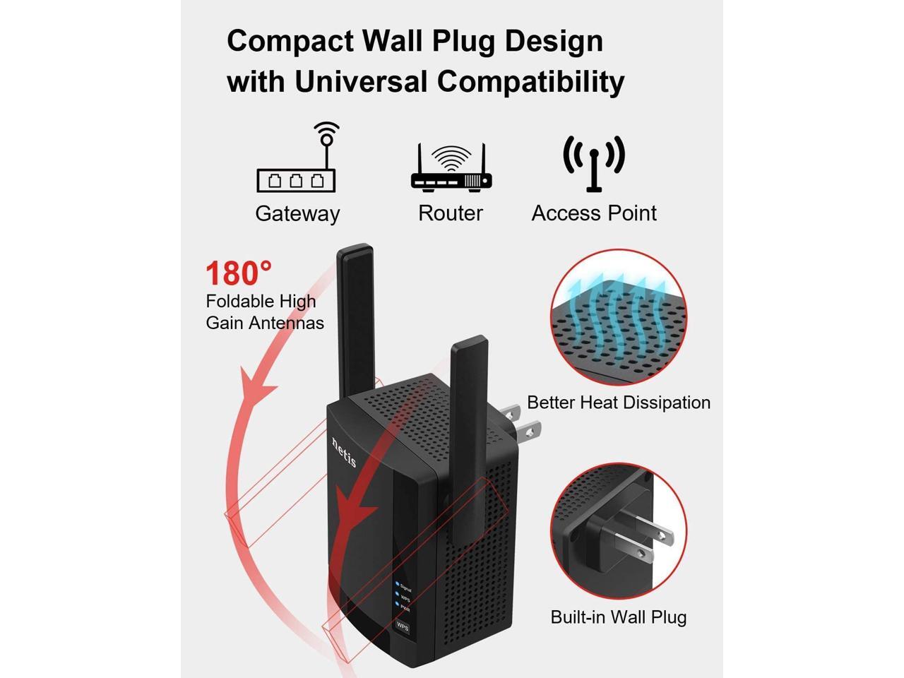 Netis E3 AC1200 Wireless Dual Band Range WiFi Extender with WPS One ...