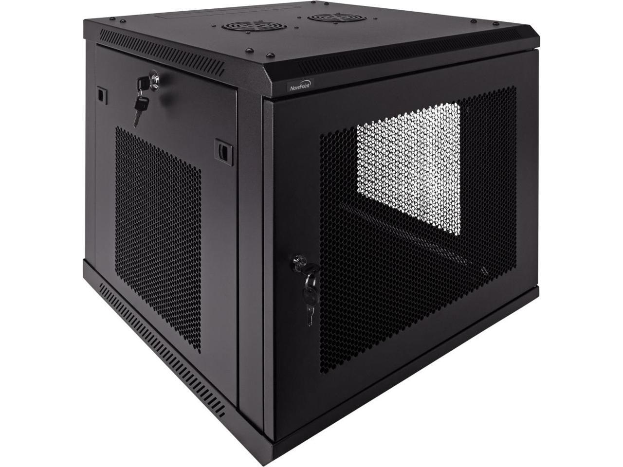 Navepoint 9U Wallmount Networking Perforated Cabinet 600mm Depth with ...