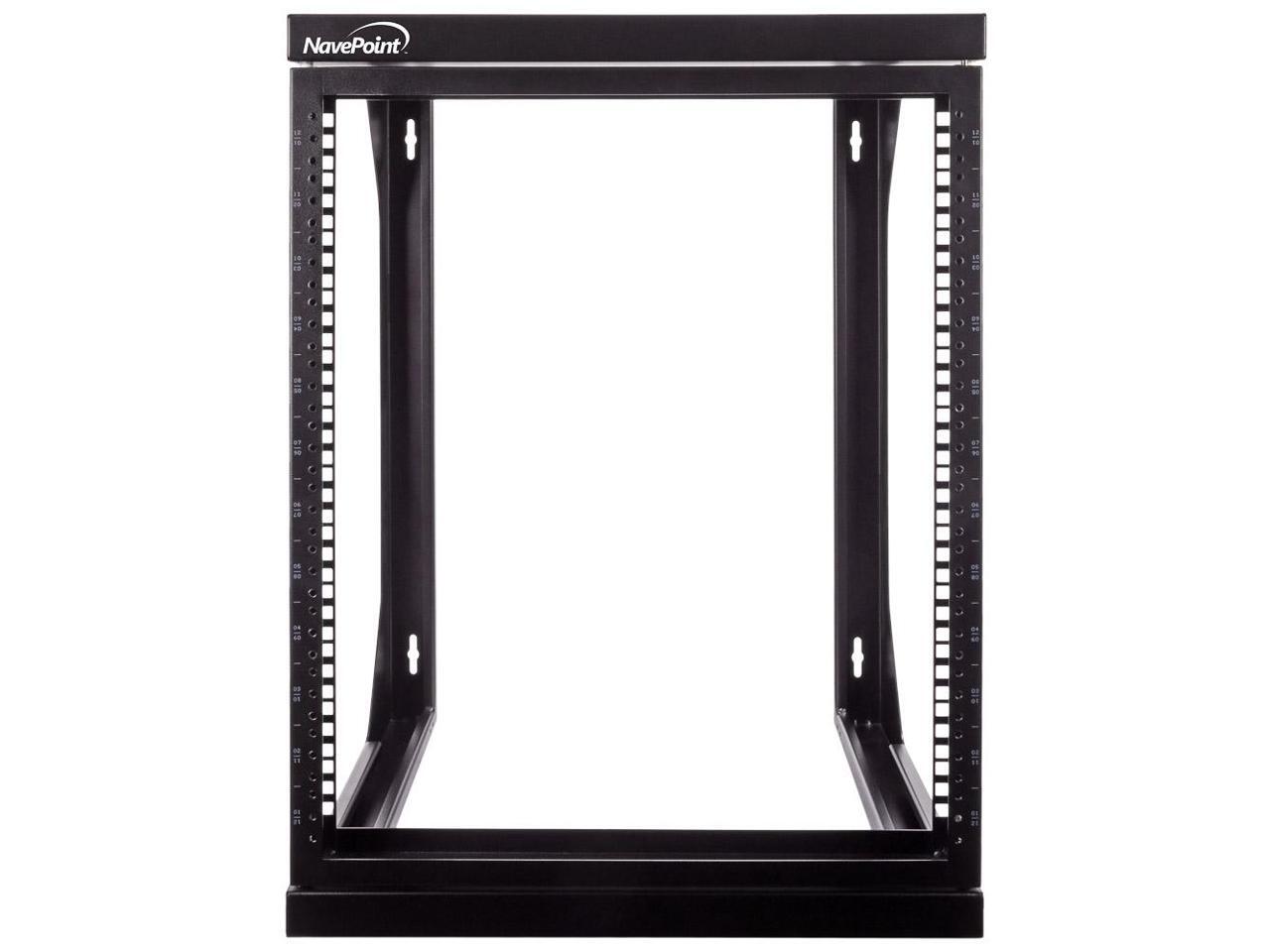 NavePoint 12U Wall Mount IT Open Frame 19" Rack with Swing Out Hinged ...