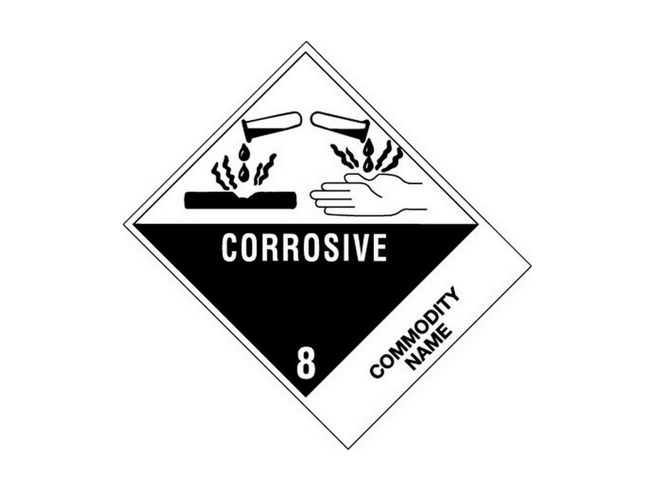 4" x 4-3/4" Corrosive - Corrosive Solid, Basic, Inorganic, N.O.S ...