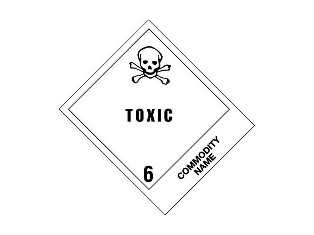 4" x 4-3/4" Toxic - Toxic Liquids, Organic, N.O.S. UN2810 Labels (500 ...