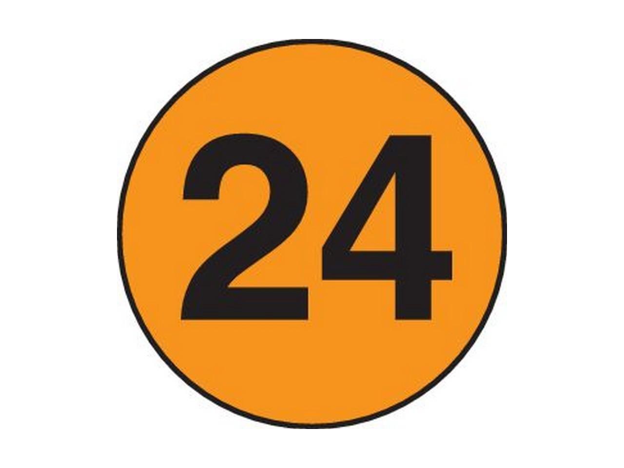 2" Diameter number 24 circle labels (500 per Roll) - Newegg.com