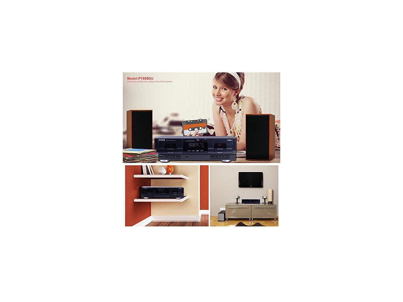 Pyle Pro Pt659du Pyle Pro Pt659du Dual Cassette Deck With Mp3 Conversion