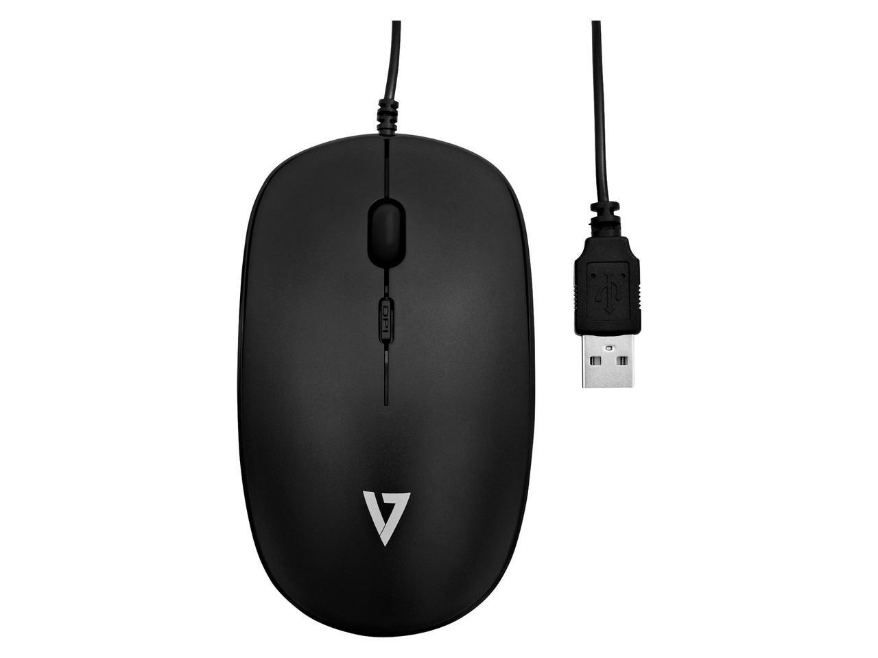 V7 MU200-1N Black Wired Optical Low Profile Mouse - Newegg.com
