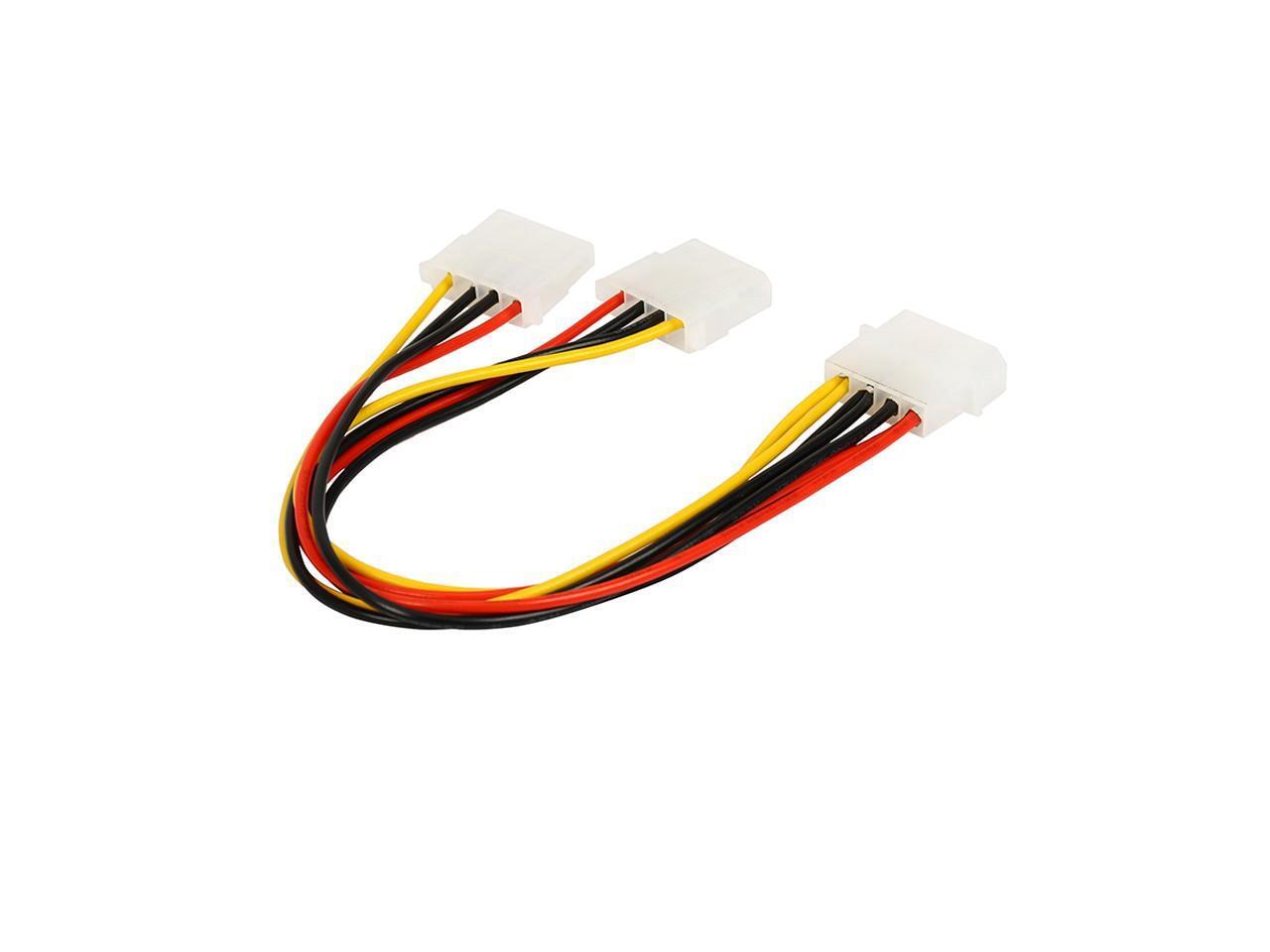 18AWG 8 inches Power Supply IDE 4-pin Molex LP4 Male to 2 x Female ...