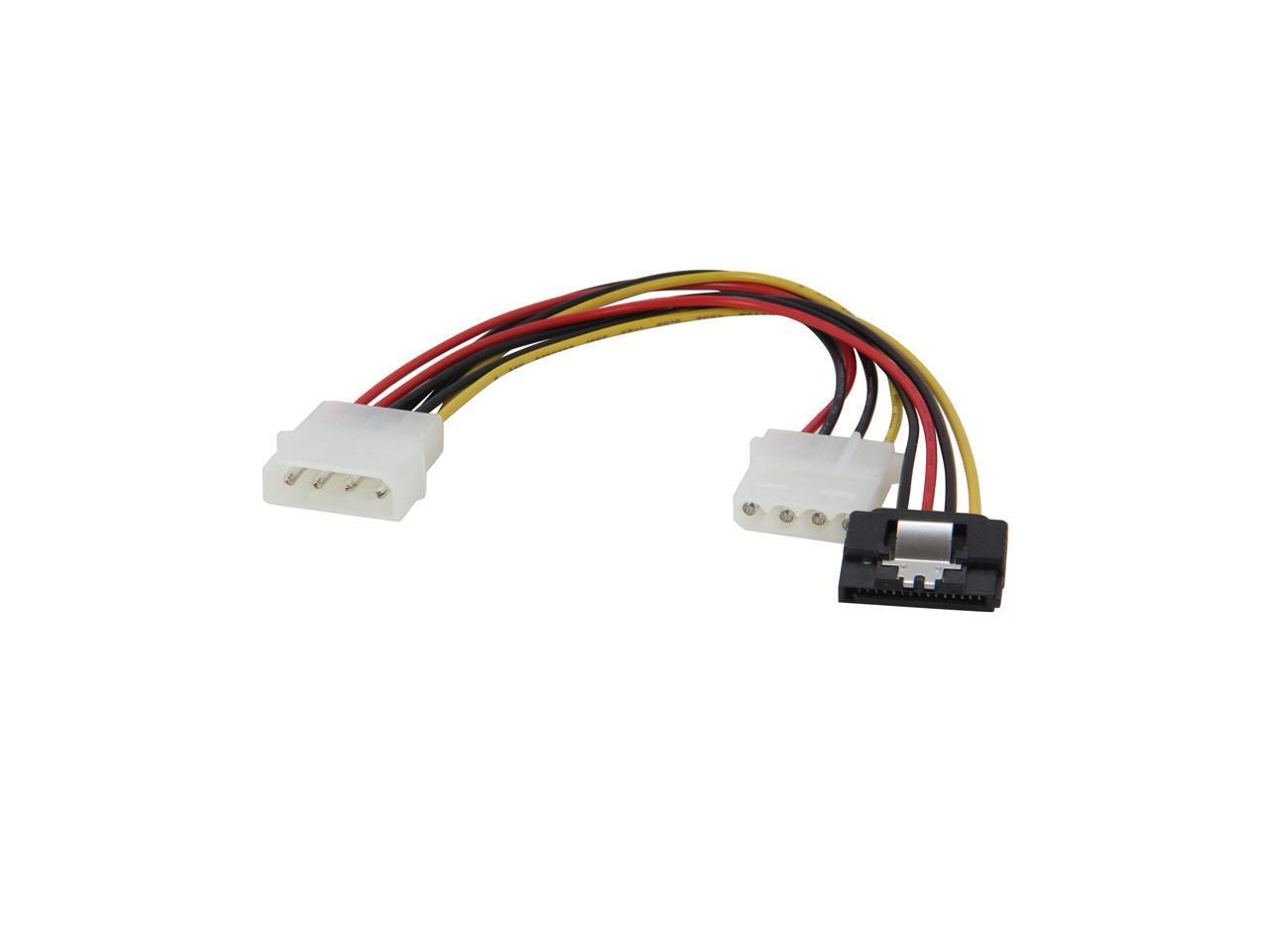 8 inch Molex 4-pin Power Extension Cable w/ 8" Molex 4-pin Male toSATA ...
