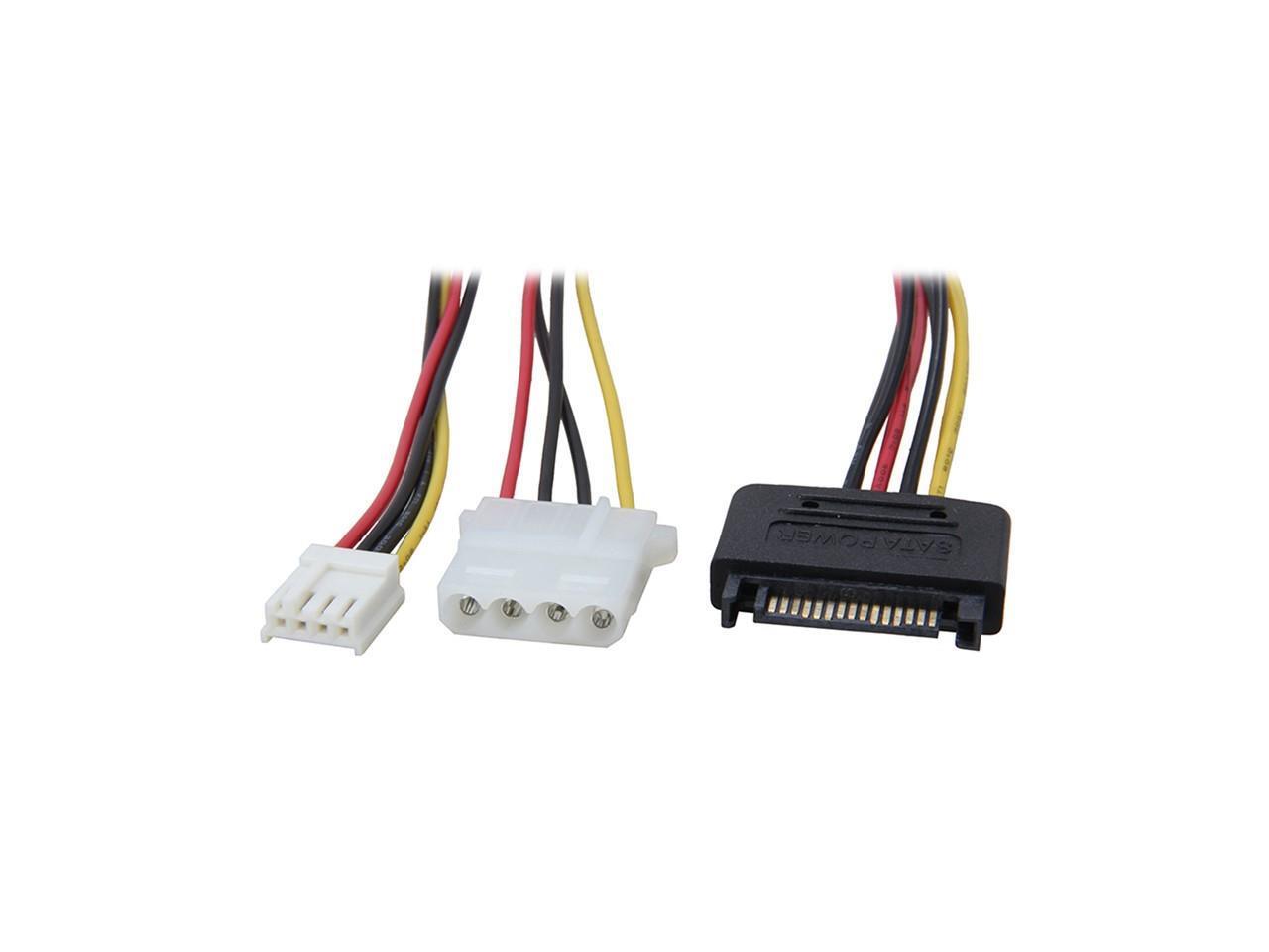 12 inch SATA 15-pin Power Male to Molex 4-pin LP4 with Floppy Drive SP4 ...