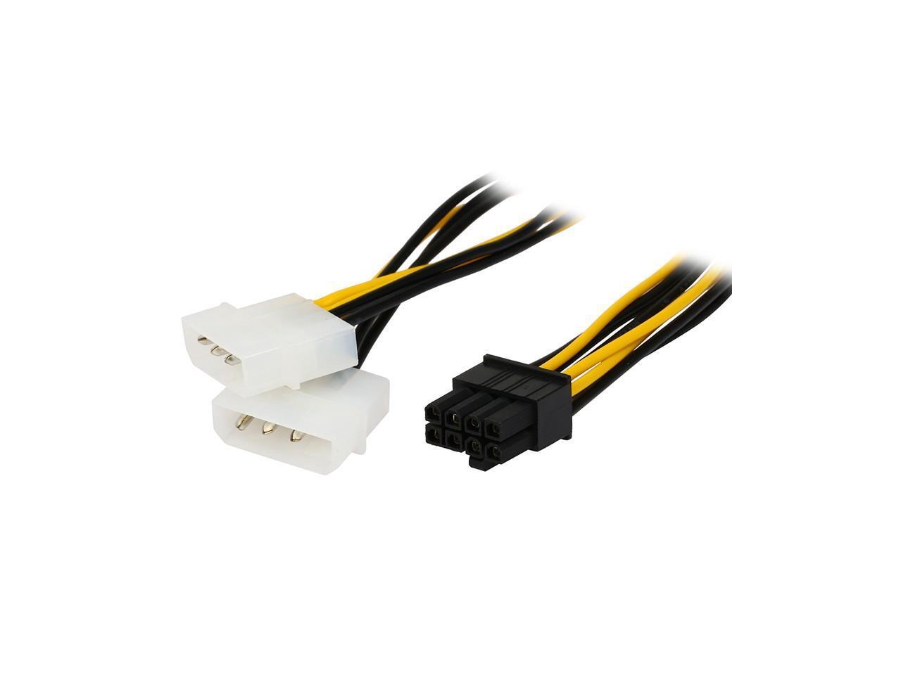 6 inch 2 x Molex 4 pin to 8-Pin PCI Express Video Card Pci-e Converter Cable - Molex to Pcie 8 ...