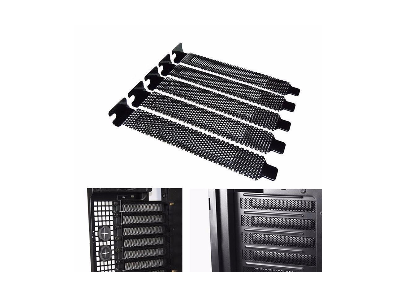 5pcs/lot Black Mesh Hard Steel PCI Slot Covers Bracket w/ Screws, Full ...