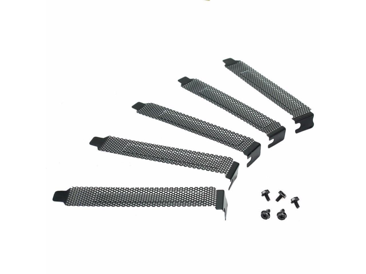5pcs/lot Black Mesh Hard Steel PCI Slot Covers Bracket w/ Screws, Full ...