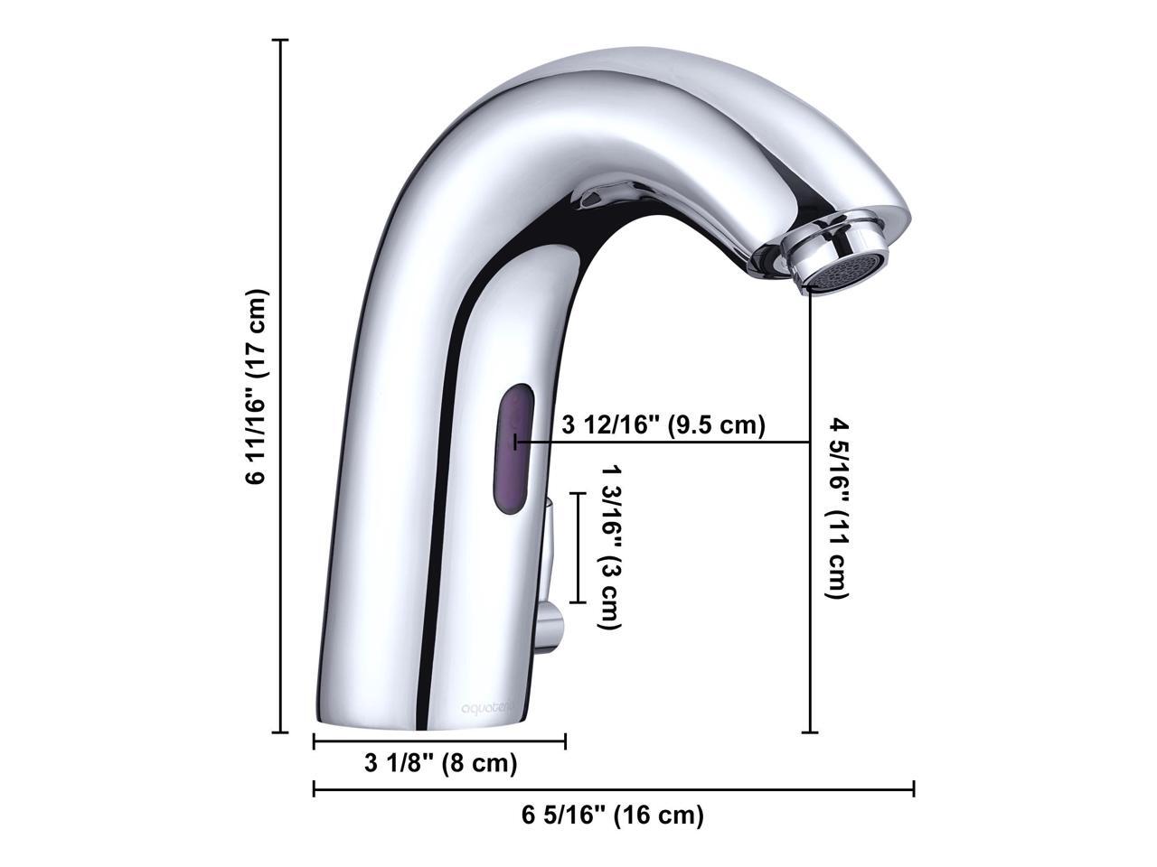 Aquaterior Automatic Sensor Bathroom Faucet 1 Hole Touchless Mixer Tap ...