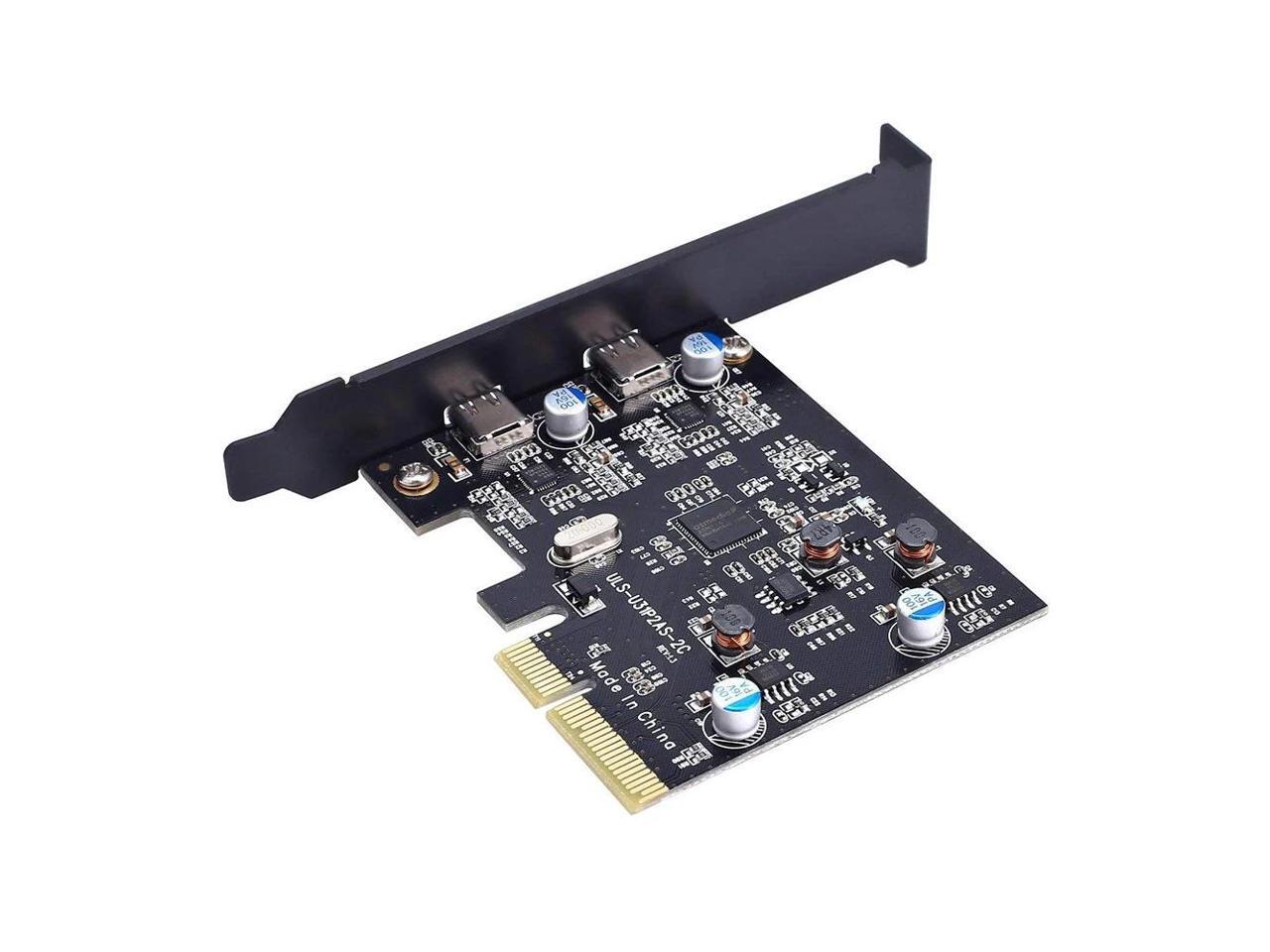 PCI-E PCI Express 4X to USB 3.1 Gen2 10Gbps 2-Port Type C Expansion ...