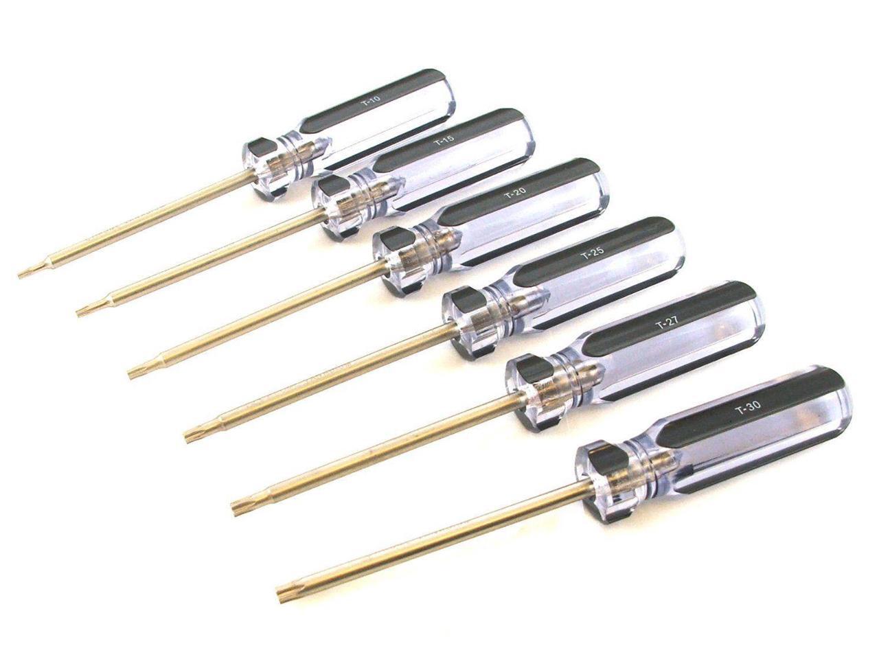 6 Star Torx Driver Screwdriver Set Chrome Vanadium T10 T15 T20 T25 T27 ...
