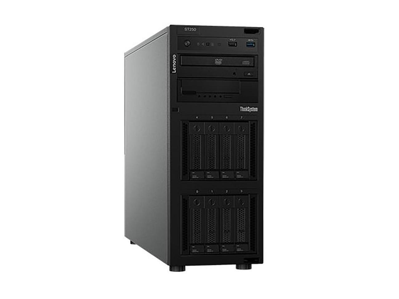 Lenovo ThinkSystem ST250 Tower Server, Intel Xeon 3.3GHz CPU, 64GB DDR4 ...