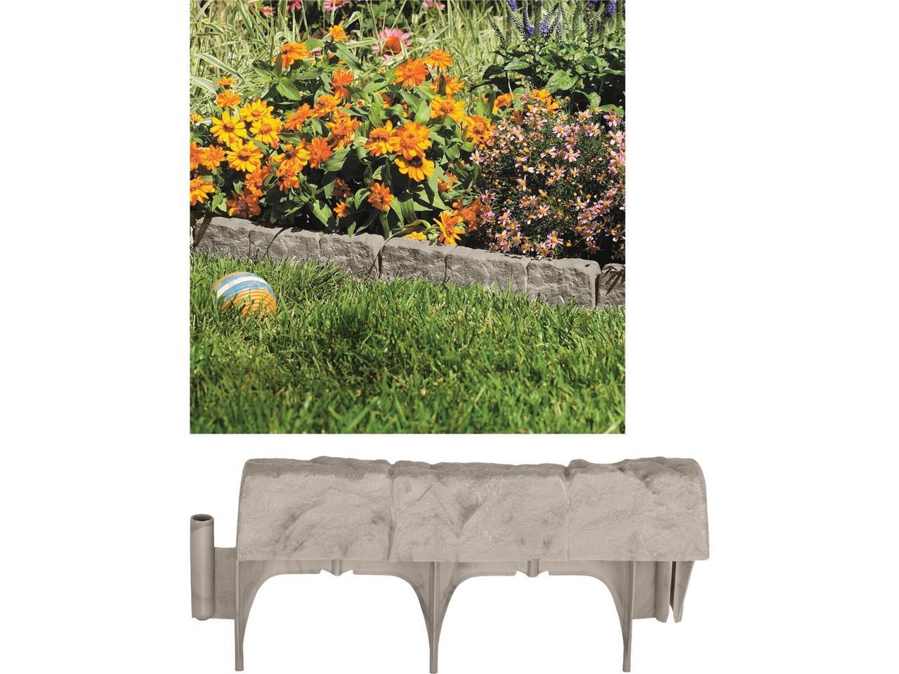 Suncast 6 In. H. x 12 In. L. Border Stone Poly Lawn Edging (10-Pack ...
