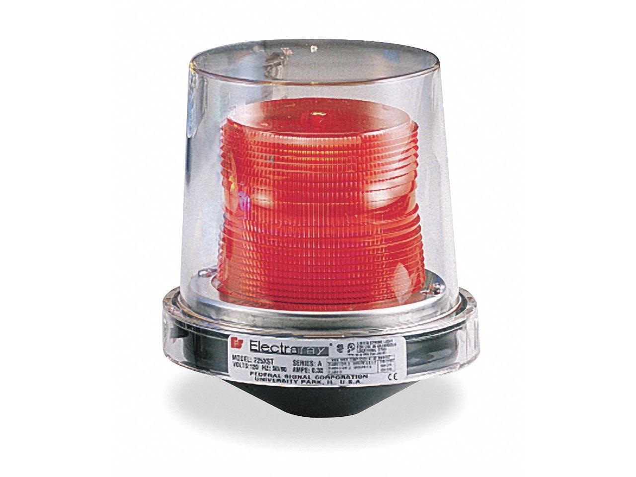 Federal Signal Hazardous Warning Light,Strobe,Red,120V 225XST-120R ...