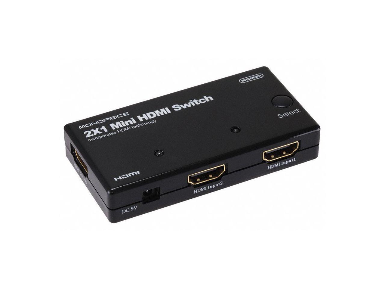 Monoprice 2x1 Mini HDMI Switch w/ Optional Power Output - Newegg.com