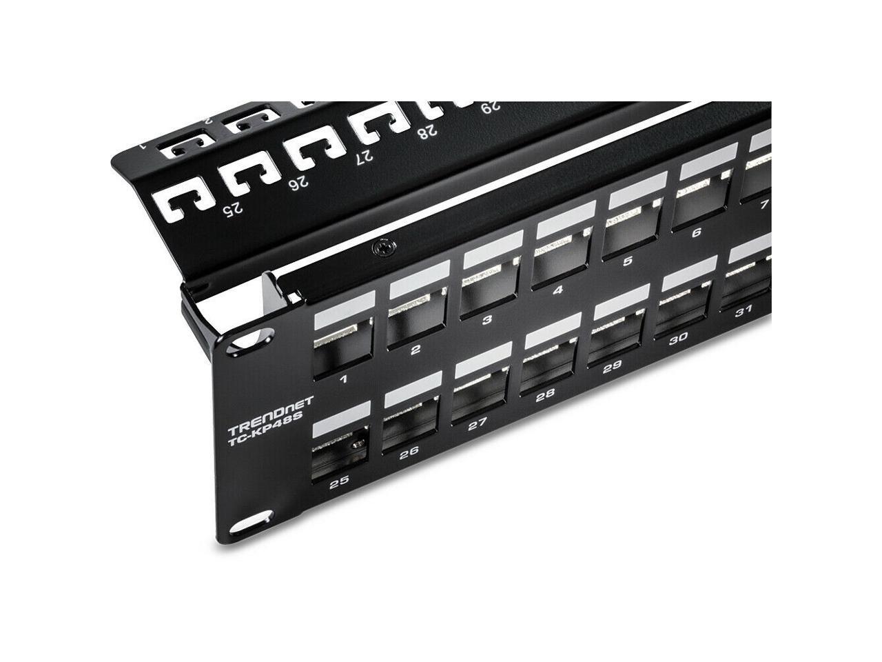 TRENDnet 48-Port Blank Keystone Shielded 2U HD Patch Panel, TC-KP48S ...