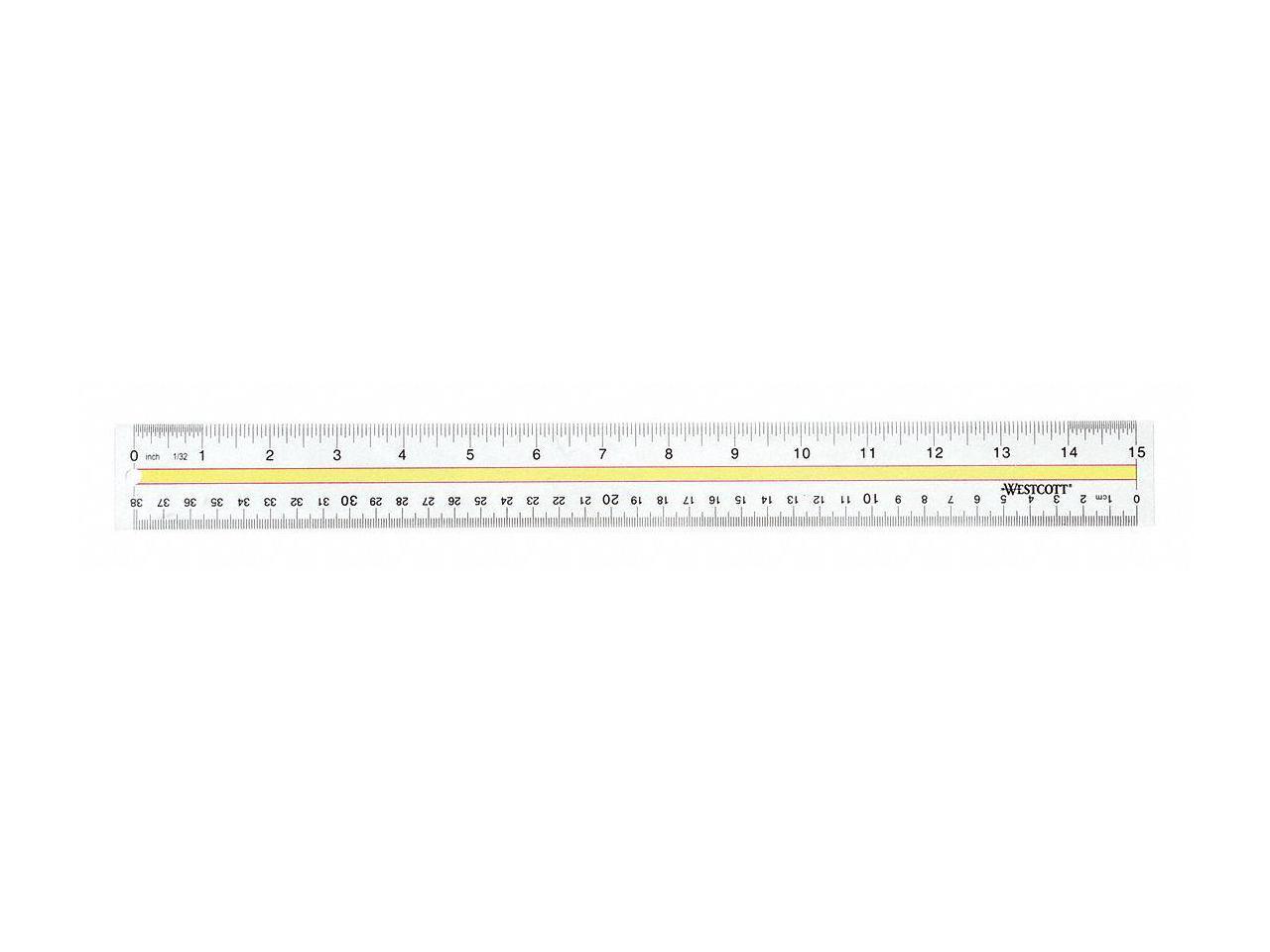 Westcott Ruler, 15 Inch, Data Highlight 15" Acrylic plastic 10580 ...