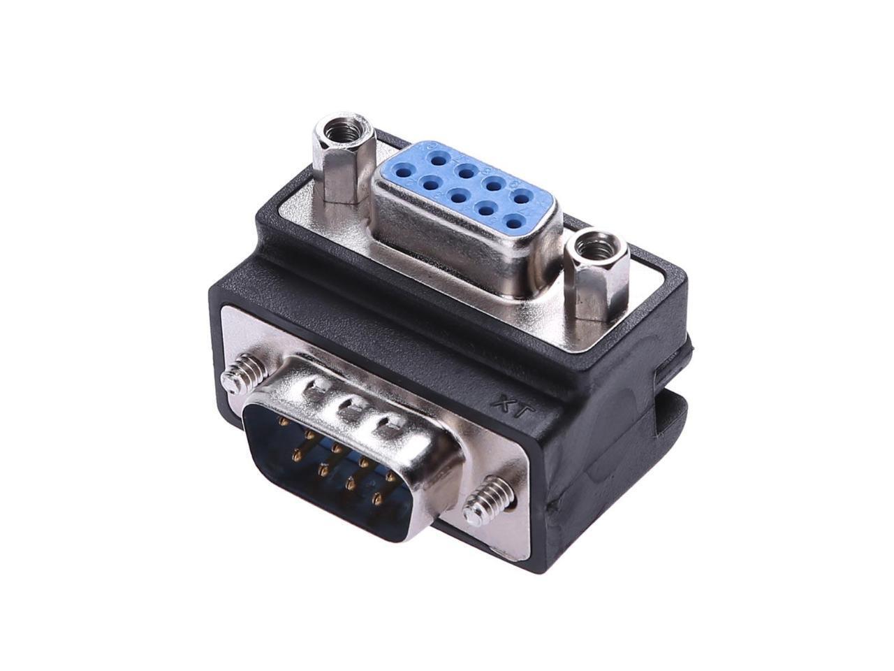 DB9 9Pin Serial Port Female to Male Connector 90 Degree Right Angle ...
