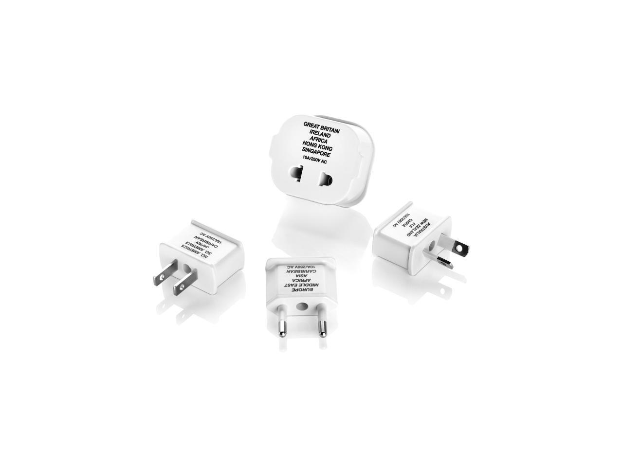 Travel Smart Polarized Adapter Plug 5pc Set - 250 V AC / 10 A, 12 A ...