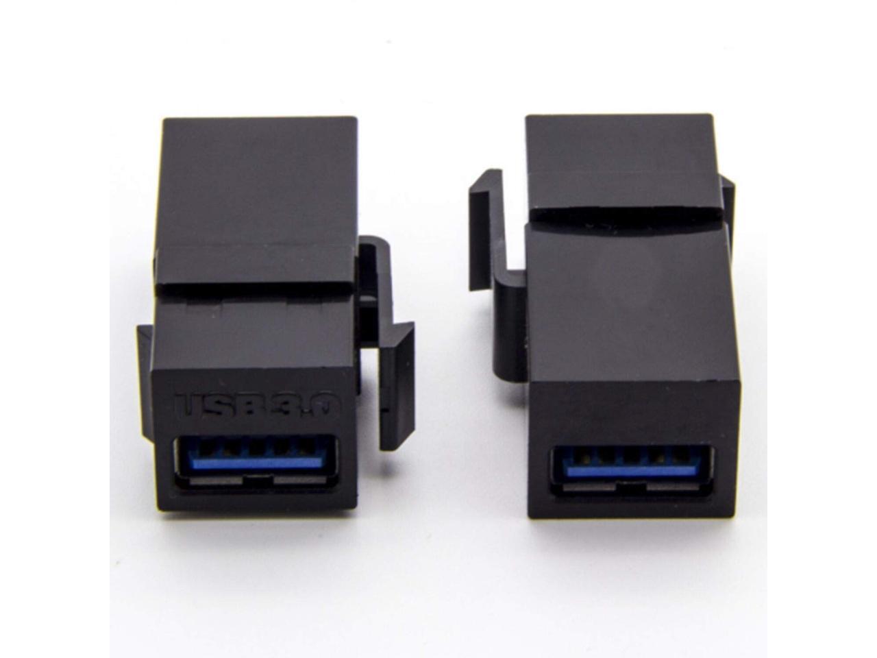 Apoi USB 3.0 Keystone Jack Inserts, (2-Pack) USB to USB Coupler Snap-in ...