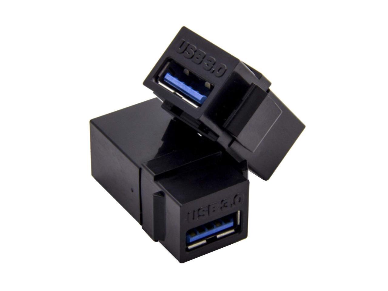 Apoi USB 3.0 Keystone Jack Inserts, (2-Pack) USB to USB Coupler Snap-in ...