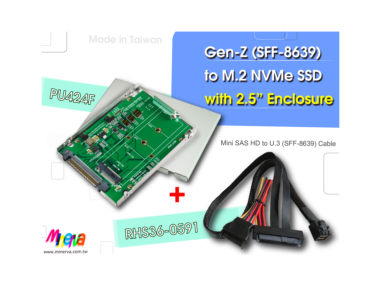 Gen-Z EDSFF(SFF-8639) to M.2 NVMe SSD (bulit-in SMBUS Repeater& 64K ...