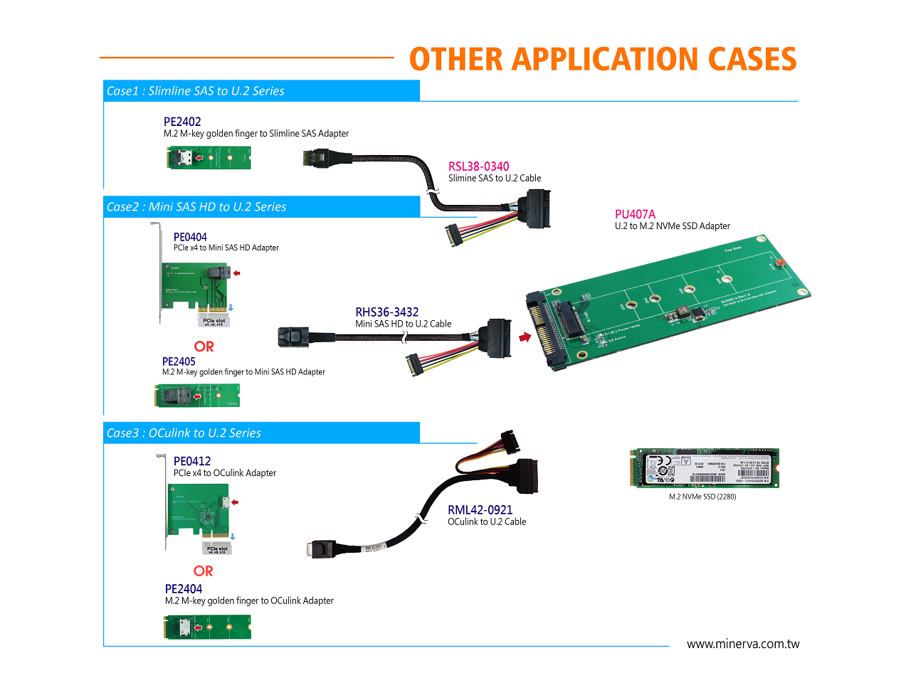 Innocard PCIe x4 to Slimline SAS Adapter & U.2 to Slimline SAS Cable ...