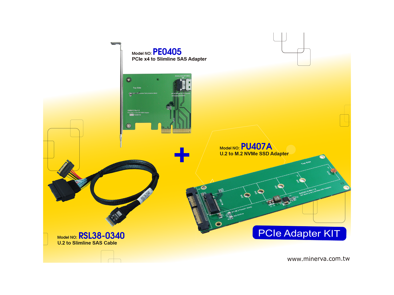 Innocard PCIe x4 to Slimline SAS Adapter & U.2 to Slimline SAS Cable ...
