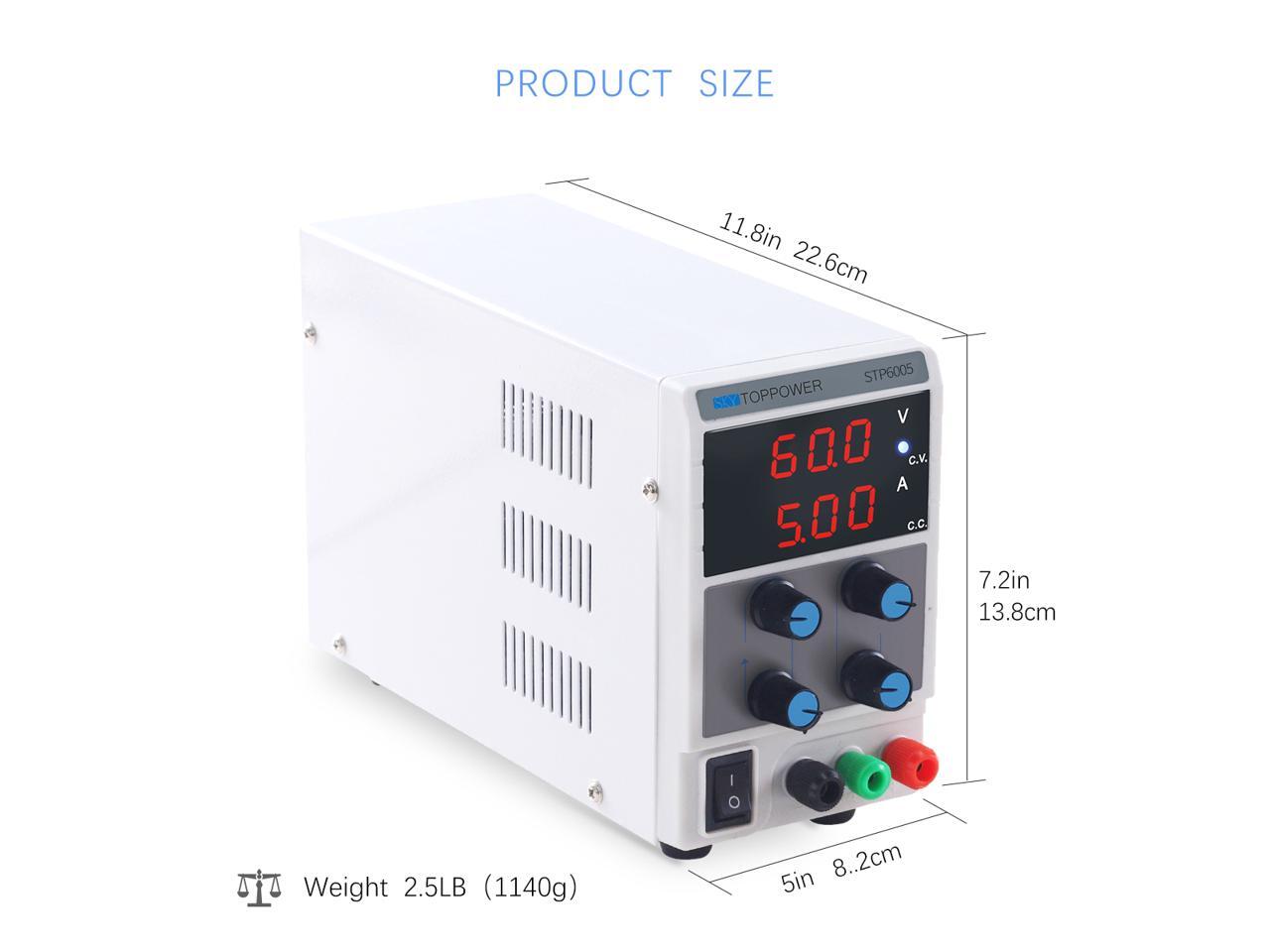 DC Power Supply 60V 5A Adjustable Lab Test Power Supply 3 Digital for ...